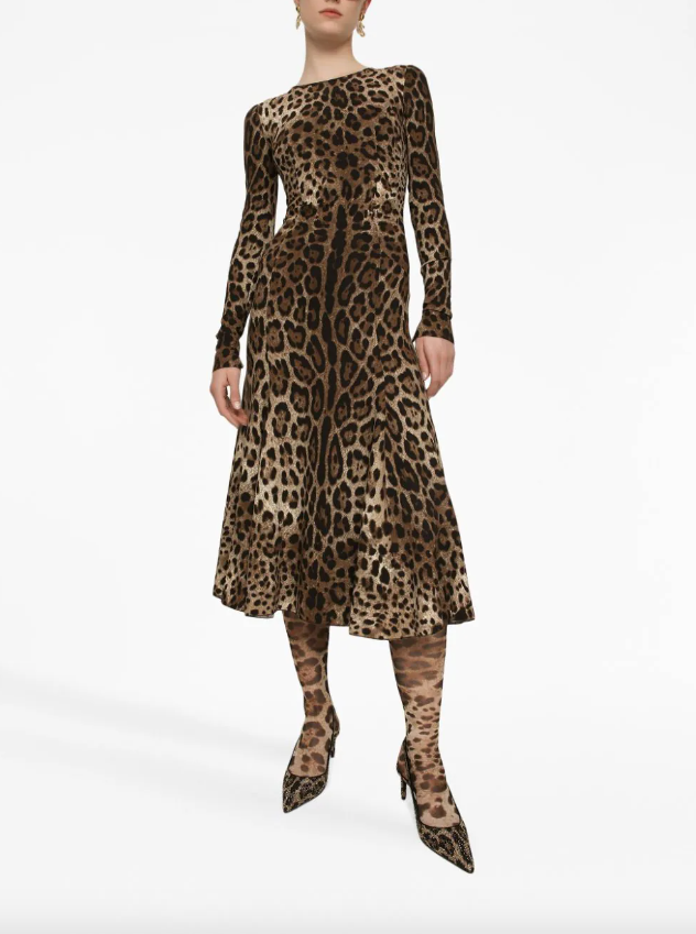Dolce & Gabbana leopard-print midi dress – Profile Fashion